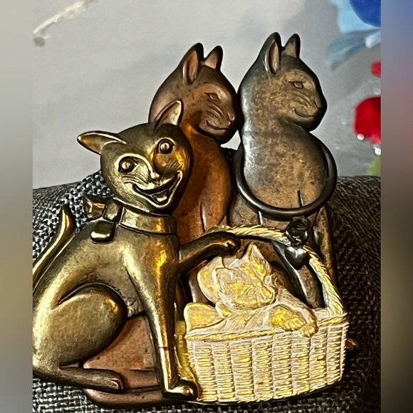 Jewelry | Vintage All About The Cats Brooch | Poshmark